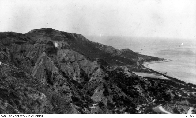 GALLIPOLI, TURKEY. ARI BURNU, THE HILLY POINT BETWEEN NORTH BEACH AND ...