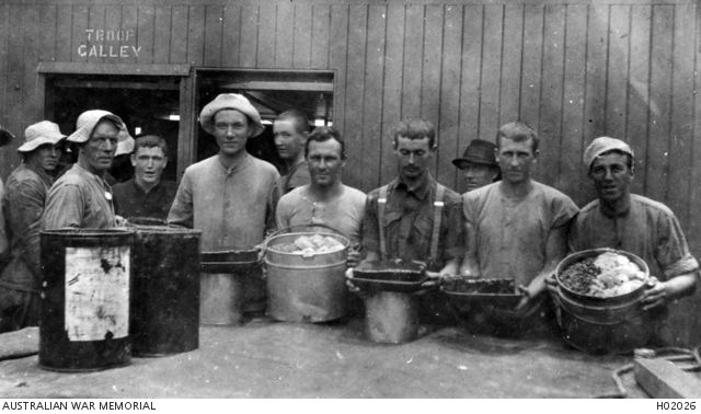 CHRISTMAS DINNER IN LARGE COOKING BOILERS READY FOR SERVING ON BOARD ...