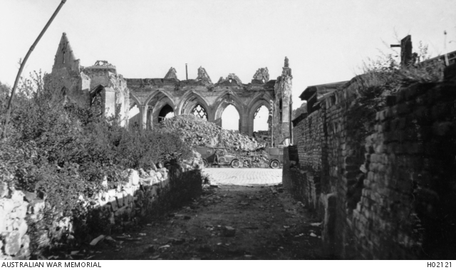 A VIEW OF A DESTROYED CATHEDRAL. | Australian War Memorial