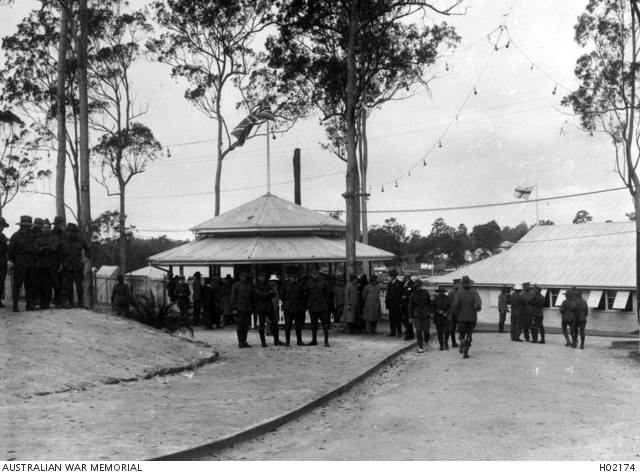 ENOGGERA, QUEENSLAND. C. 1915. A SECTION OF THE WHITE CITY ARMY CAMP ...