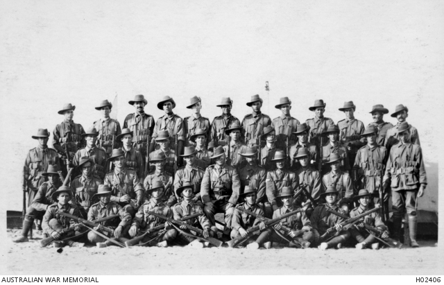 GROUP PHOTOGRAPH OF SOME MEMBERS OF THE 24TH BATTALION, AIF, PROBABLY A ...