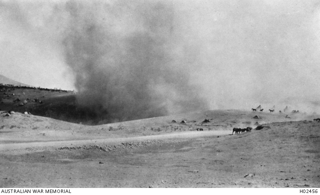 PALESTINE, C. 1917. A DUST STORM AT A CAMP, PROBABLY OF THE 2ND ...