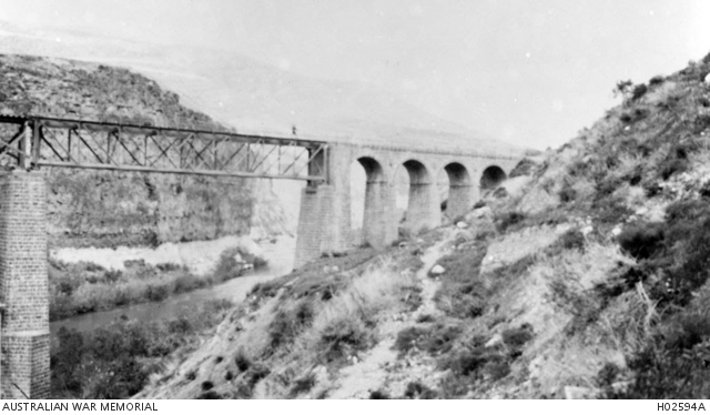 SUWEILE, PALESTINE. C. 1918-09. A BRIDGE BUILT OVER THE YARMUK RIVER ...