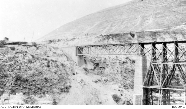 SUWEILE, PALESTINE. C. 1918-09. A BRIDGE OVER THE YARMUK RIVER, ON THE ...