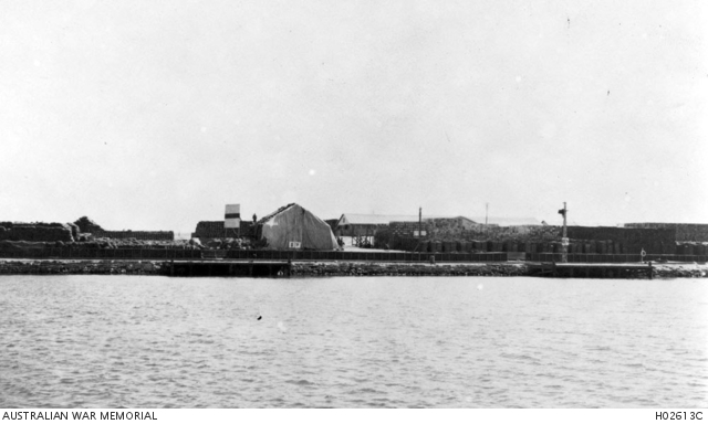 Kantara, Egypt. c. 1918. An Army storage depot on the bank of the Suez ...