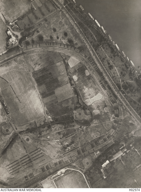 Aerial photograph of the review of the 10th Division. | Australian War ...