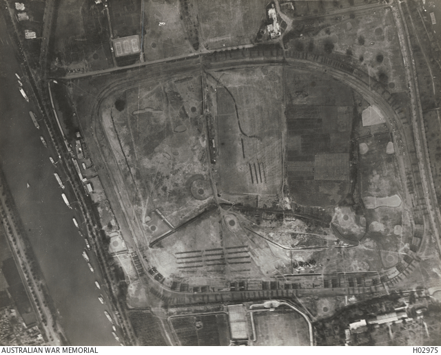 Aerial photograph of the review of the 10th Division. | Australian War ...