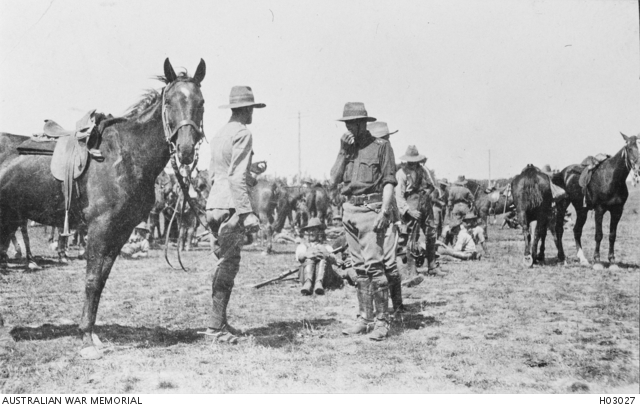 Broadmeadows, Victoria. c. 1914. Members of the 8th Light Horse ...