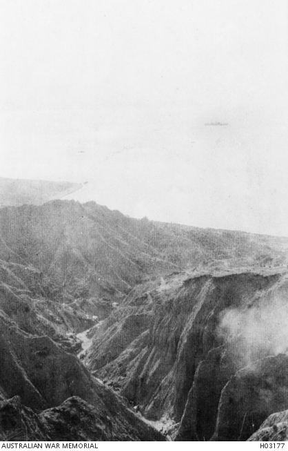 Krithia Area, Gallipoli. 1915. The Gully Ravine looking South from ...