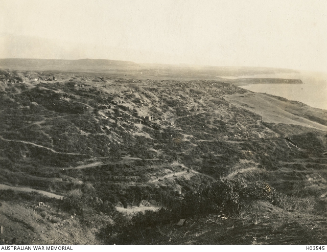 Lone Pine Area, Gallipoli. 1915-09-02. Looking south and towards the ...