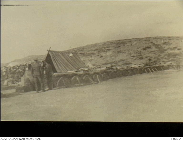 Suvla Bay Area, Gallipoli. 1915. An Australian site on the beach ...