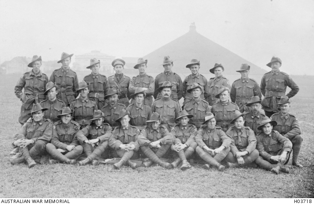 Waterloo, Belgium. 1919. Group photograph of members of the 2nd Pioneer ...