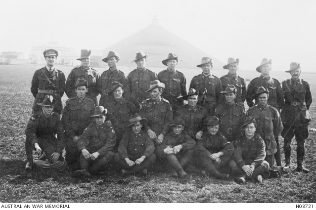 Waterloo, Belgium. 1919. Group photograph of members of the 2nd Pioneer ...