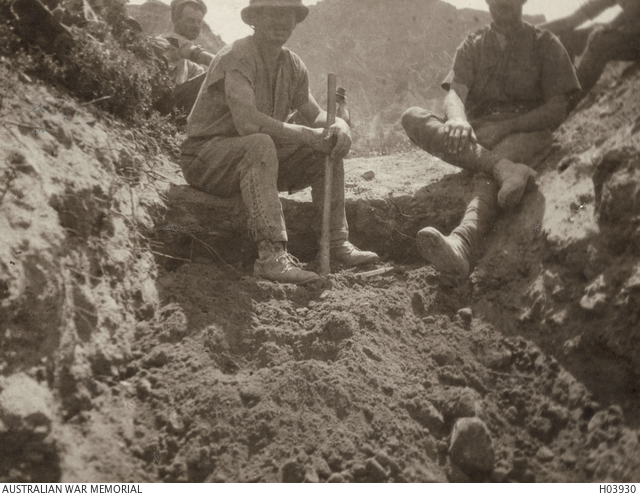 Trench digging on Gallipoli. | Australian War Memorial