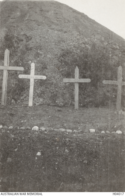 Australian graves at Shell Green Cemetery. | Australian War Memorial