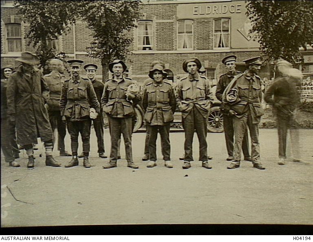 Plymouth, England. 1918-07. A group of Australian soldiers who were ...