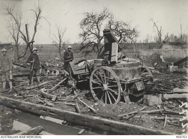 Mobile camp kitchens destroyed by bombardment at Alsace. | Australian ...