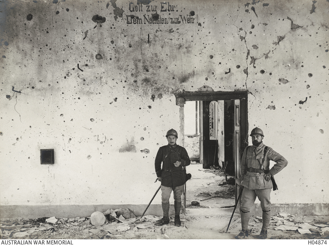 The inside of a bullet riddled house at Metzeral, Alsace. | Australian ...