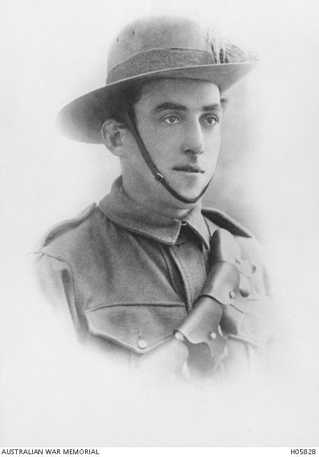 Studio portrait of 352 Trooper (Tpr) Thomas Robert Evans, 5th Light Horse Regiment. A native of ...