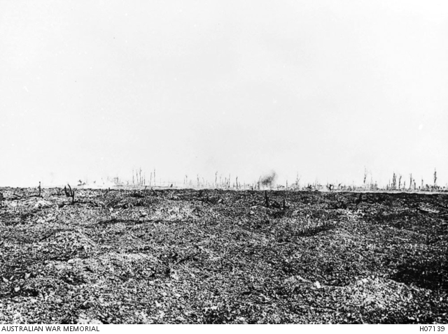 Courcelette, France. 1916. Courcelette being heavily shelled. (Official ...