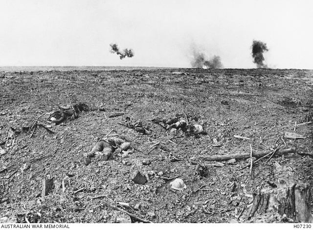 Courcelette, France. 1916. Casualties in `No Man's Land' in front of ...