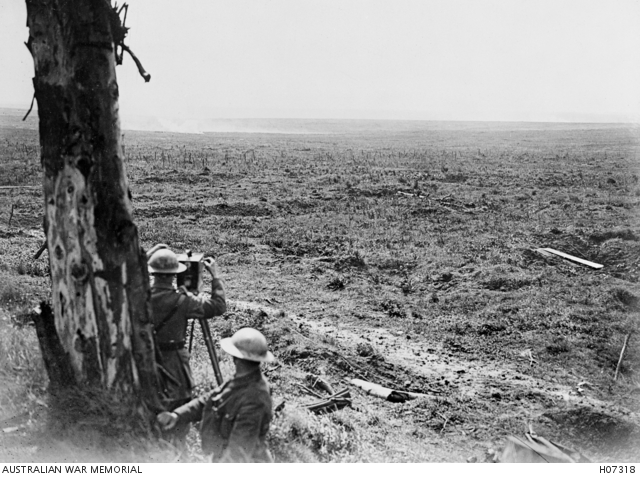 France. c. 1917. A Canadian cinematographer filming German Army gas ...