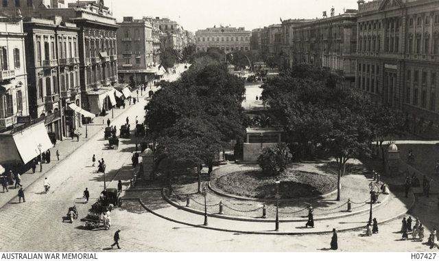 Alexandria, Egypt. c. 1916. Alexandria Square in the centre of the city ...