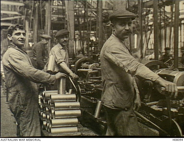 England. Four Greek men working in a munitions factory that employed ...