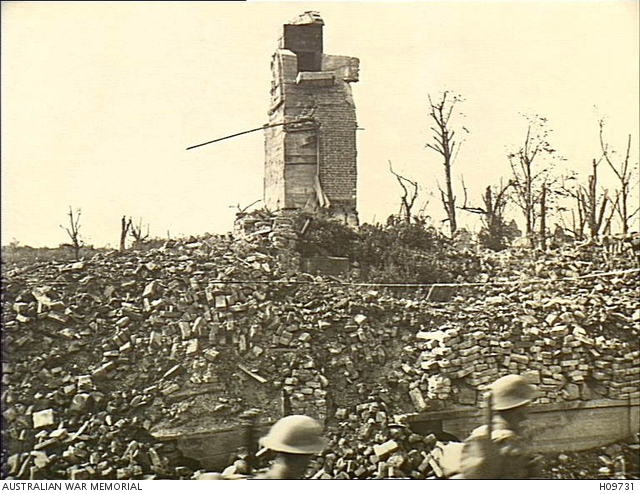 La Bassee, France. c. 1918. A captured German Army observation post ...