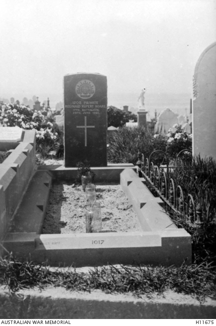 New South Wales. c. 1921. Grave of 1208 Private Reginald Rupert Hoare ...