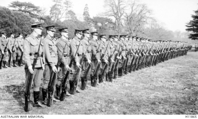 Hampshire, England. 1915. The 1st Australian Division Ammunition Park ...