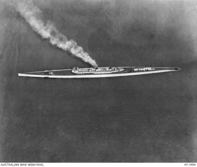 An aerial view of Royal Navy K Class submarine K5. This was a steam ...