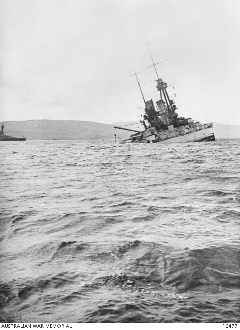 Scapa Flow, Scotland. November 1918. The German Navy battleship Bayern ...