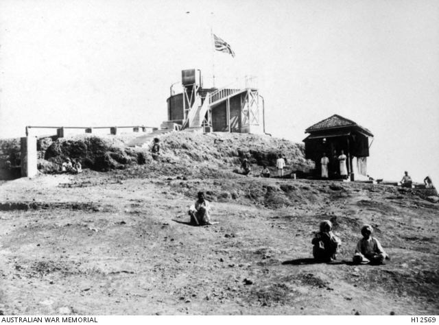 Deolali, India. c. 1917. The water tower at the 34th Welsh General ...
