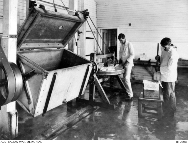 Dookie, Victoria. Two WW1 returned soldiers under training in the ...