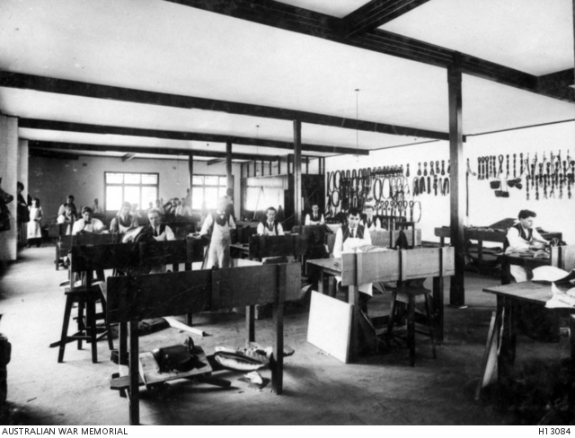 Western Australia. November 1919. Returned WW1 soldiers being trained ...