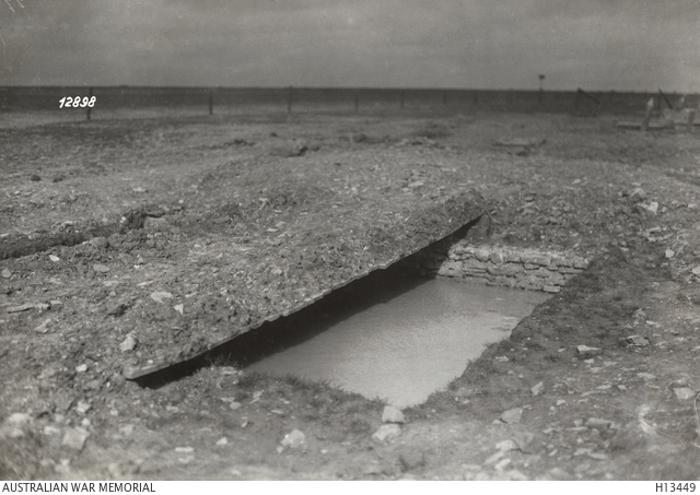 Western Front. October 1918. A German Army tank trap built as defence ...