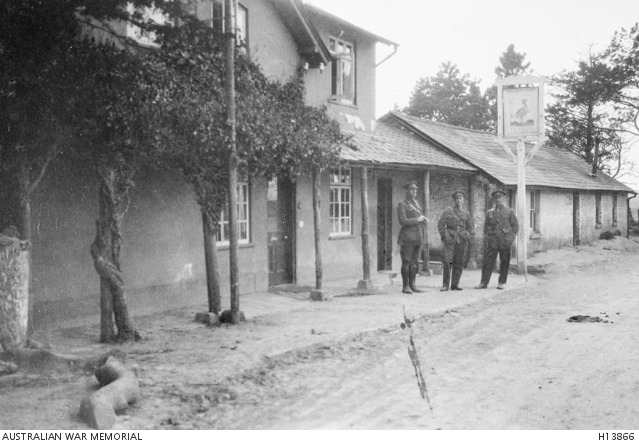 Salisbury Plain Area, England. c. 1916. Ye Old Bustard Inn which was ...