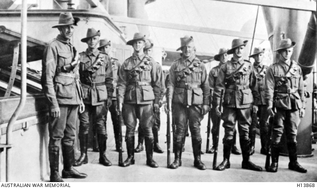 At Sea, 1916. AIF Heavy Artillery Reinforcements who won the rifle ...