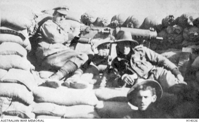 Gallipoli, Turkey. 1915. An AIF Vickers machine gun crew of A Company ...