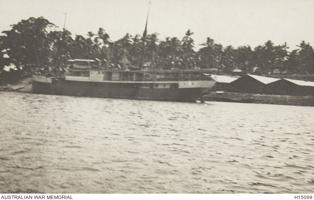 Madang, New Guinea. The steamer Sumatra which had been captured from ...