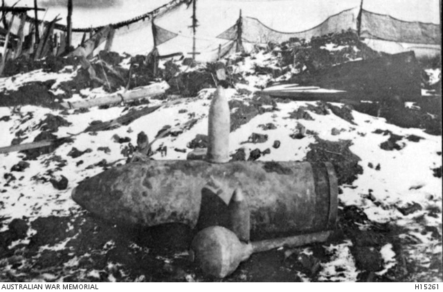 France. The unexploded 15 inch British shell at 15 inch Corner (see ...