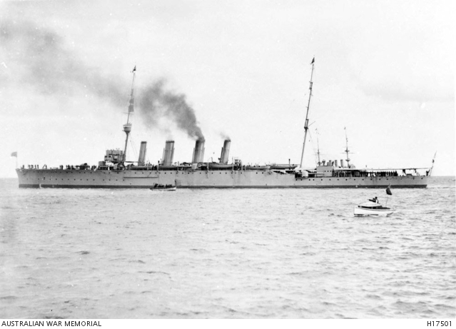 1913. A port side view of light cruiser HMAS Melbourne. (Donor Our ...