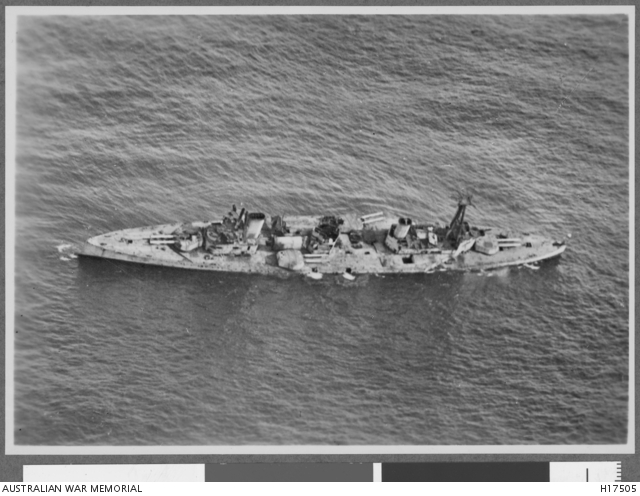 At Sea. 14 April 1924. An aerial view of Australian battle cruiser HMAS ...