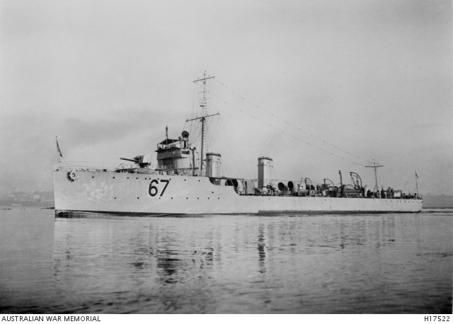 Port side view of HMAS Torrens. (Print supplied by "Our Australian Navy ...
