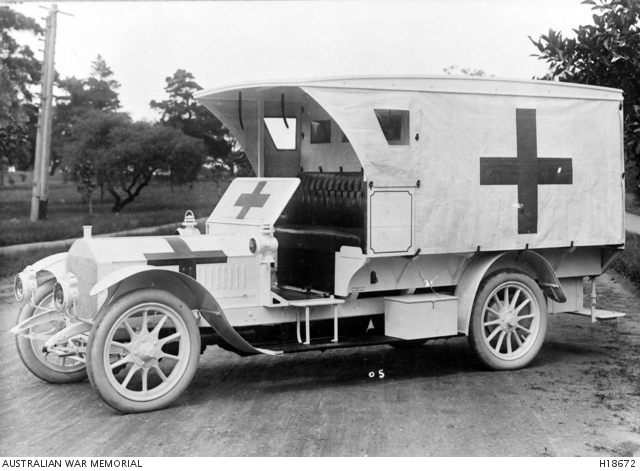 West Australia. 1915. A motor ambulance presented to the Defence ...