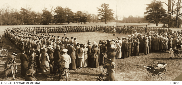 England. The 1st Australian Division Ammunition Column, AIF, being ...