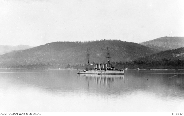 Port Lincoln, SA. The Australian Navy Light Cruiser HMAS Sydney in the ...