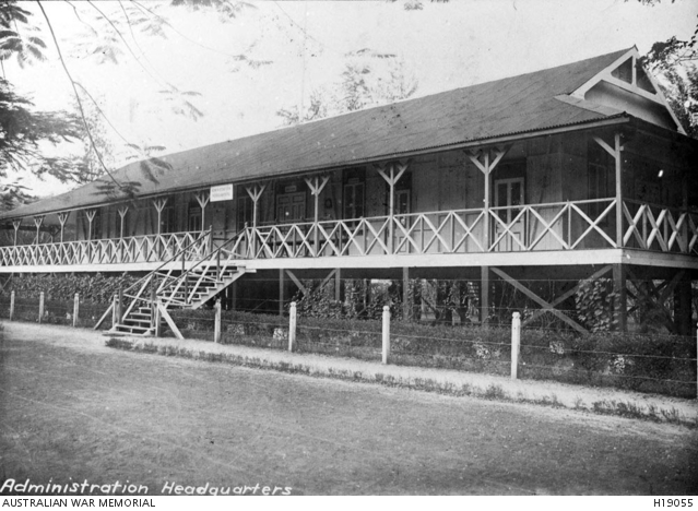 Rabaul, New Britain. Exterior view of the Administration Headquarters ...