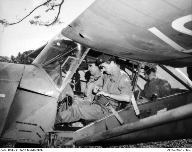 British pilot, Captain S R Whitehead, of UK Light Liaison Flight (right ...